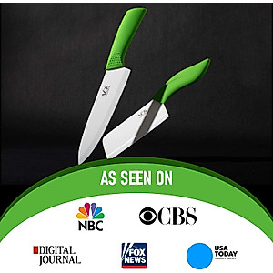 Vos Ceramic Paring Knife - Ceramic Knife 4 Inch Zirconia Blade With Sheath Cover - Handle Fruit and Vegetables Kitchen Knife (Green)