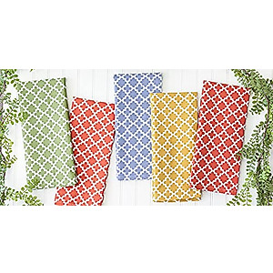DII Lattice Basics Collection Kitchen Essentials, Dishtowel Set, Vintage Red, 2, Piece