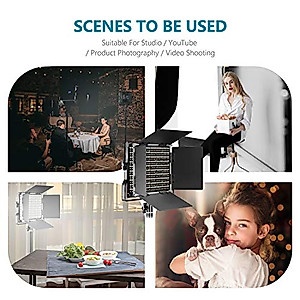 Neewer Upgraded 660 LED Video Light, Dimmable Bi-Color 3200K~5600K CRI 96+ LED Panel Light with LCD Screen, U-Mount Bracket and Barndoor for Studio Photography, YouTube Video Shooting (NL660S)