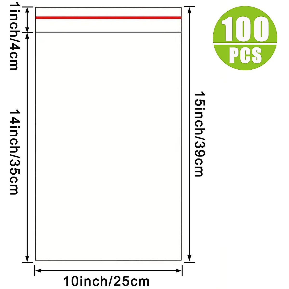 LonlyEagle 100 Pcs 10x14 Inches Self Sealing Cellophane Bags, Clear Resealable Cellophane Plastic Bags Self Adhesive for Packaging Shirts, Clothing, Magazines, Books, and Artwork