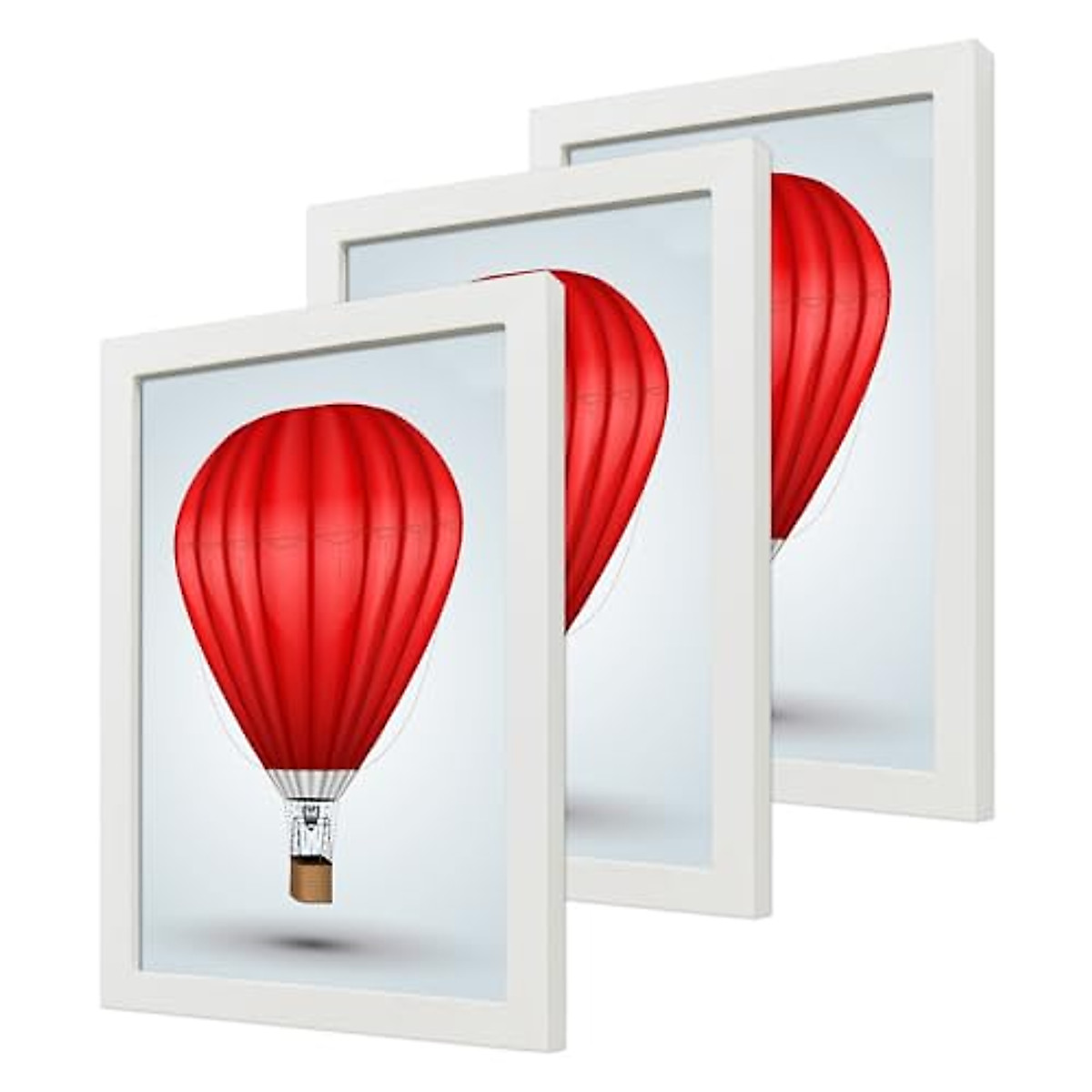 DABLUE 16x20 Picture Frame White Solid Wood Frame 16 by 20 Poster Frame for Horizontal and Vertical Wall Mounting,3 Pack 20x16 Photo Frame