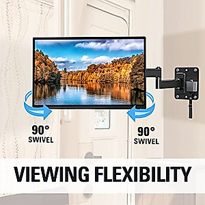 Mounting Dream Lockable RV TV Mount for Most 10-26 Inch Flat Screen, RV Mount TV Bracket for Camper Trailer Truck Boat, Full Motion RV TV Wall Mount Quick Release Lock, VESA 100x100mm, 22 lbs MD2209