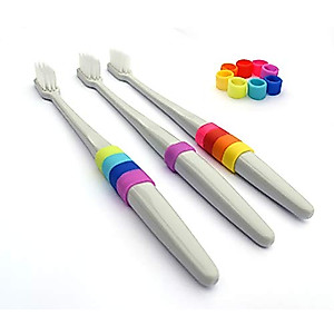 Toothbrush Marker by CUPmarker - Set of 6 Reusable & Adjustable Toothbrush Labels for Standard Toothbrushes