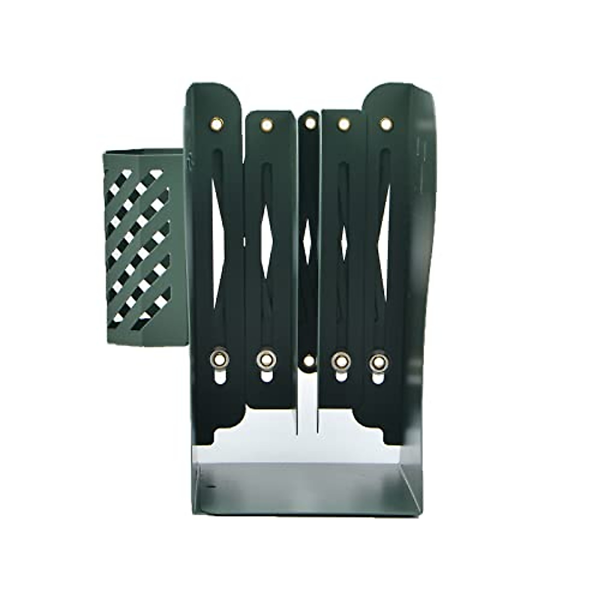 Shoccolt Adjustable Bookends Book Holders for 3 Compartments Heavy Duty Metal Steel Book Stand Desktop Organizer Expandable Bookshelf with Pen Holder for Home Office School Library (Green)