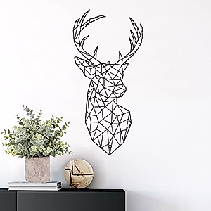 Metal Deer Wall Art Decor 15x7 Inch Hard Cabin House Farmhouse Decorations for Living Room Bedroom Bathroom Rustic Forest Hunting Mountain Decor for Indoor Outdoor Lodge Christmas