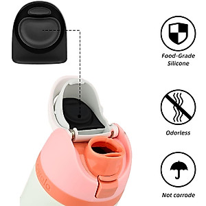 Gelecek 4pcs Replacement Stopper for Owala FreeSip, Water Bottle Top Lid Replacement Parts Compatible with Owala 19/24/32/40oz, BPA-Free Silicone Seal Bottle Cap Mouth Stopper Gasket, Pink