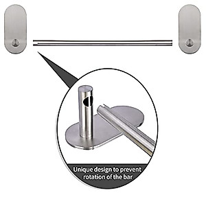 HouseAid 5-Piece Self Adhesive Towel Holder Set for Bathroom, Adhesive Bathroom Hardware Accessories Including Towel Ring, Toilet Paper Holder, 18” Towel Bar and 2 Towel Hooks, Brushed Nickel