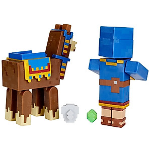Mattel Minecraft Craft-a-Block 2-Pk, Action Figures & Toys to Create, Explore and Survive, Authentic Pixelated Designs, Collectible Gifts for Kids Age 6 Years and Older