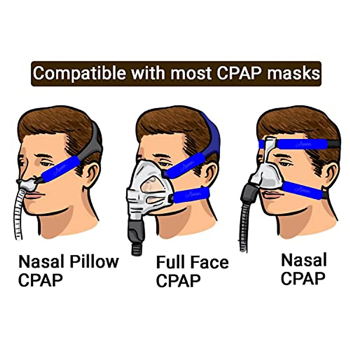 4-Packs CPAP Strap Covers, CPAP Strap Comfort Pads, CPAP face Pads, CPAP Cushion Covers