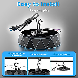 Aphyni UFO LED High Bay Light 200W,5000K Daylight, 32000LM High Bay LED Shop Lights with US Plug, 0-10V Dimmable,AC120-277V, IP65 Bay Lighting for Warehouse,Factory - ETL,DLC-2pack