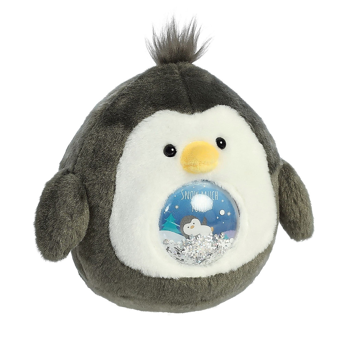 Aurora World Snowglobe Bellies - 5" Snow Much Fun Penguin, Grey