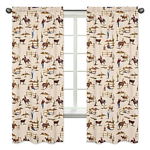 Sweet Jojo Designs Wild West Cowboy and Horses Print Window Treatment Panels - Set of 2