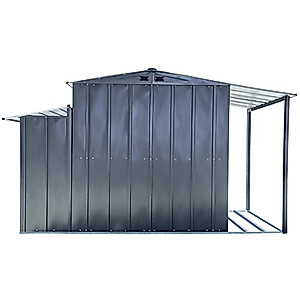 Arrow Sheds 10' x 5' Galvanized Steel 3-in-1 Pad-Lockable Outdoor Utility Storage Shed, Anthracite