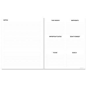 TF PUBLISHING 2024 Denim Large Monthly Planner | 2 Page Spreads with Large Calendar Grid and Inspirational Planning Prompts | 12 Month Calendar for School and Work | 9"x11"