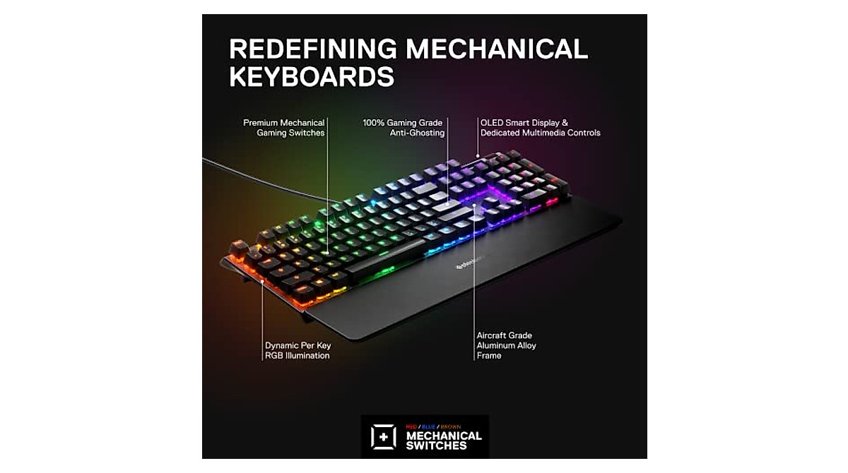 SteelSeries Apex 7 Mechanical Gaming Keyboard with OLED Display