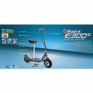 Razor E300S Seated Electric Scooter - Matte Gray 41 x 17 x 42-Inch