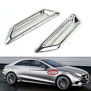 Azoepart 1 Pair Universal Car Air Flow Chrome Fender Side Vent Decor Sticker Air Flow Vent Door Hood Self-Adhesive Decal accesory for Car SUV Truck Wheel Well Arch or Side Bumper/Fenders,Black