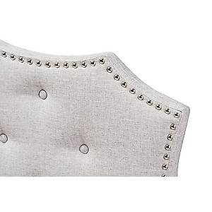 Baxton Studio Coralie Modern and Contemporary Greyish Beige Fabric Queen Size Headboard