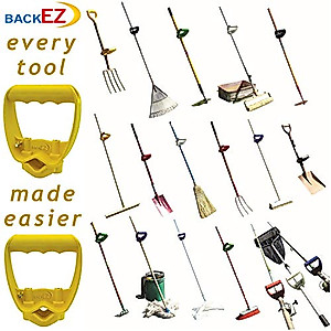 Back-Saving Tool Handle Labor-Saving Ergonomic Shovel or Rake Handle Attachment Yellow