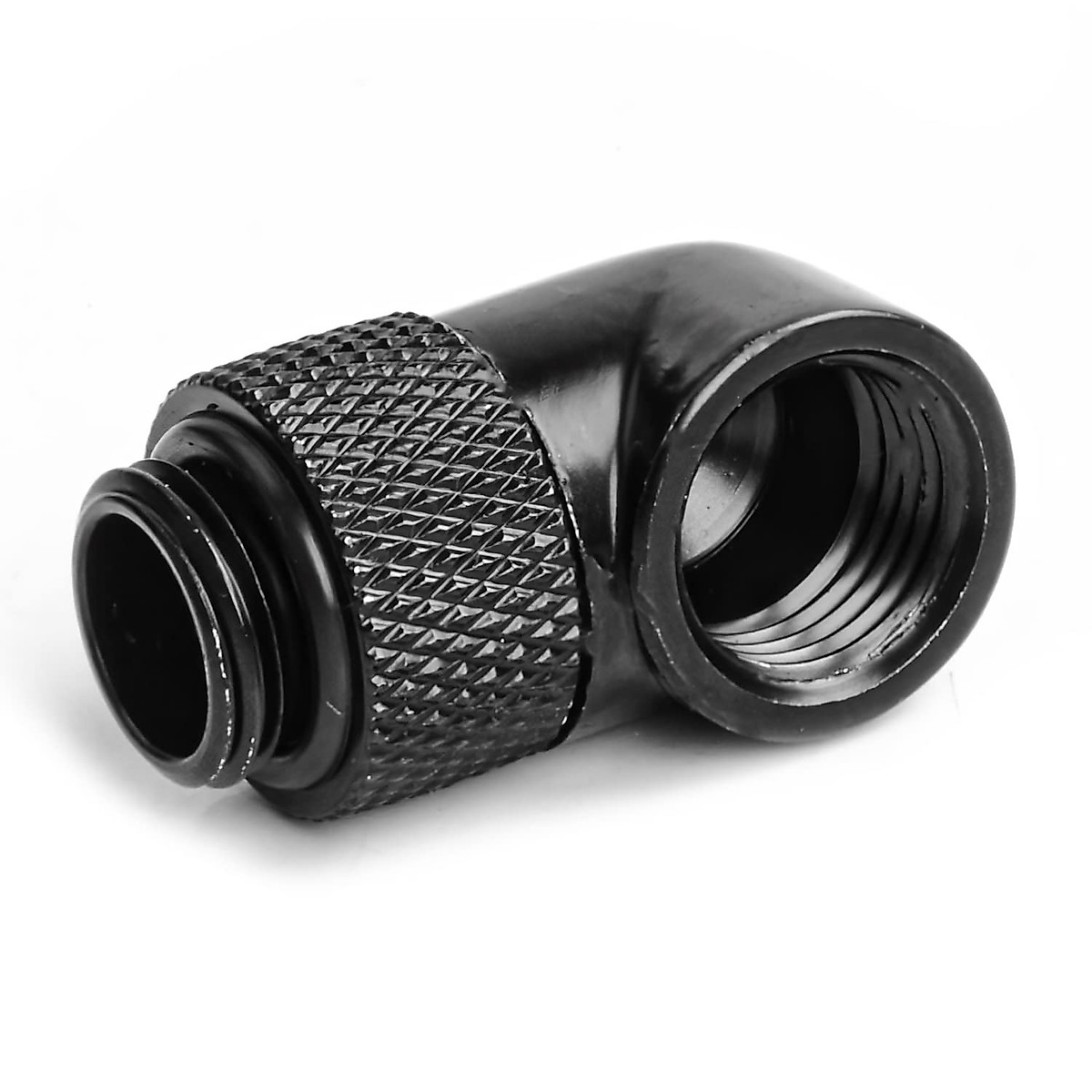 Dracaena 6 pack G1/4" thread Male to Female Extender Fitting, 90° Rotary Fitting Adapter Connector for Computer Water Cooling System, Black