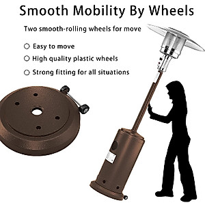 Heater Outdoor Heater Patio Heaters - Commercial Propane Outdoor Heater 48000 BTU Portable Space Heater, Tip-over Overheat Protection,For Courtyard Garage, Freestanding, Height Adjustable