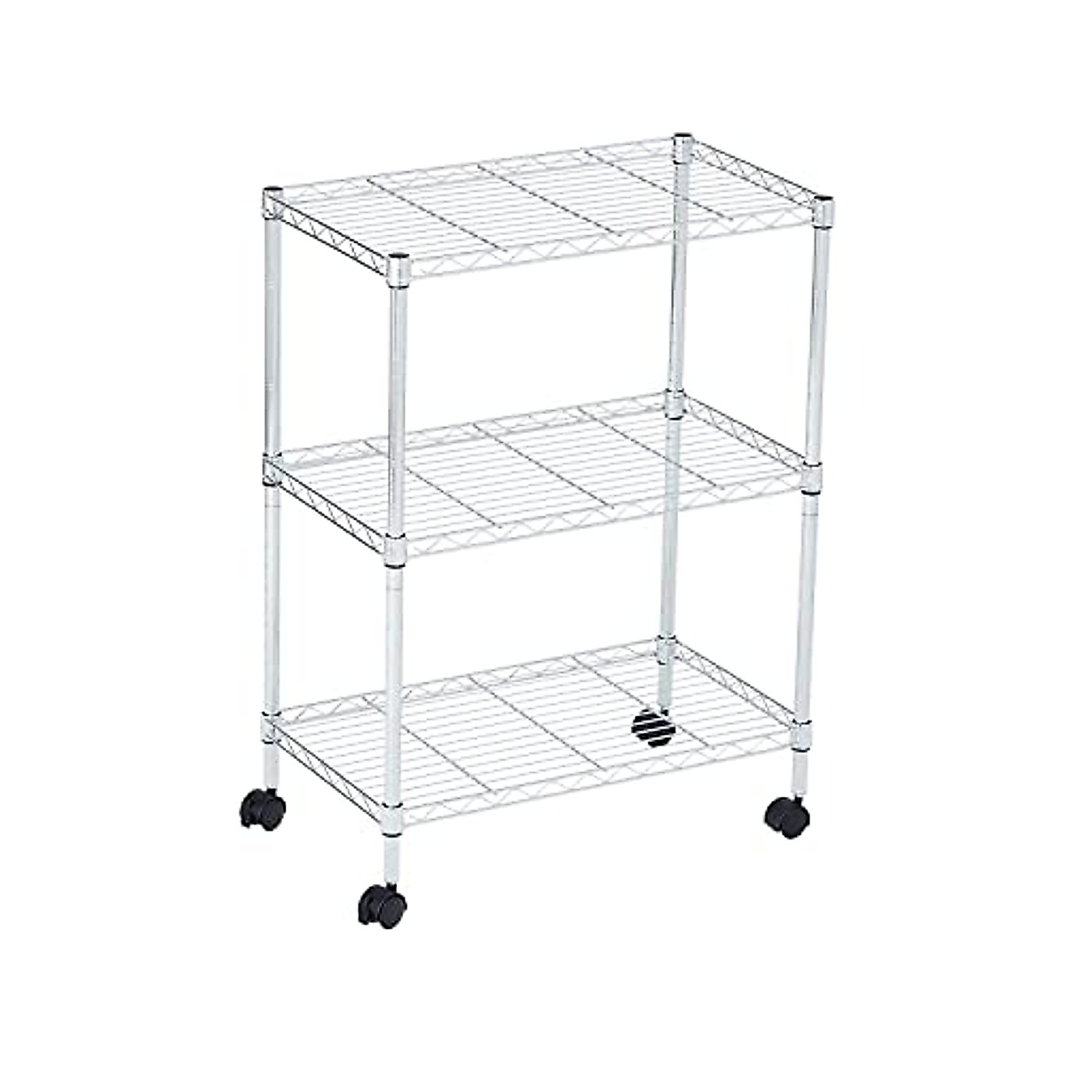 3 Tier Wire Shelving Unit Storage Rack, Metal Heavy Duty Utility Organizers, Organization Units for Products Plant Pantry, Garage, Laundry Racks Durable Shelf Stand, 14"W x 24"L x 30"H, Chrome