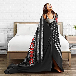 Drag Racing American Flag Ultra Soft Flannel Fleece All Season Light Weight Living Room/Bedroom Warm Blanket