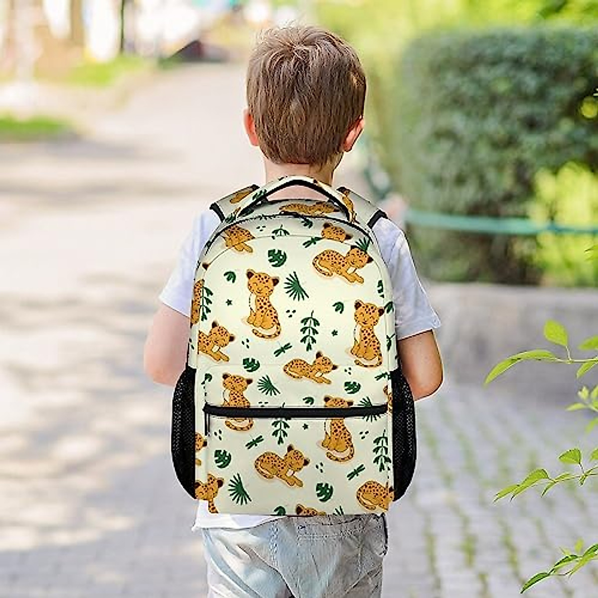 CUSPCOD Cheetah Backpack for Girls Boys, 16 Inch School Bookbag with Adjustable Straps, Travel Bag Durable, Lightweight, Large Capacity