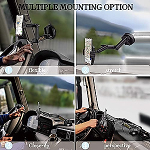 Auetrcls Truck Phone Holder Mount Heavy Duty Cell Phone Holder for Truck Windshield Dashboard,Super Suction Cup Compatible with Pickup Truck,Commercial Truck and All Phone