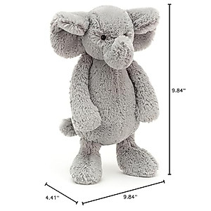 Jellycat Bashful Grey Elephant Stuffed Animal, Medium
