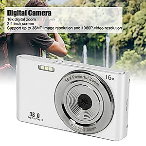 Digital Camera, 1080P 38MP 2.4 Inch LCD Screen Kids Camera with 16X Digital Zoom, Compact Portable Point and Shoot Camera Small Rechargeable Camera for Teens Students Boys Girls