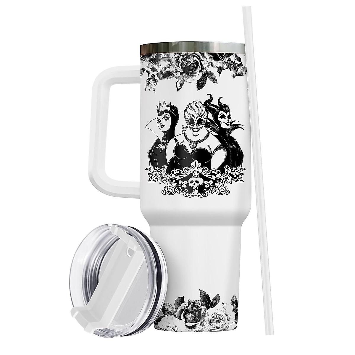 Christmas Gifts for Movie Lovers, Villains 40 oz Stainless Steel Tumbler With Handle, Witches Coffee Mug, Characters Cup, Christmas Tumbler With Lid Straw, Birthday Gifts