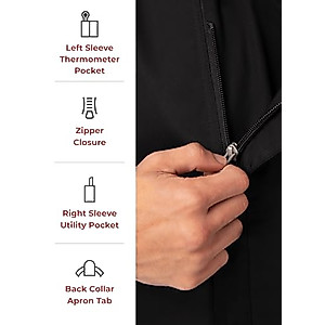 Chef Works Men's Springfield Chef Coat, Black, Medium