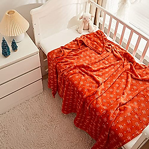 Joyreap Christmas Baby Blanket for Toddler Boys and Girls, Flannel Fleece Blanket Red n White Snowflake Design, Kids Bed Sofa Blanket for All Season - 27x39 inches