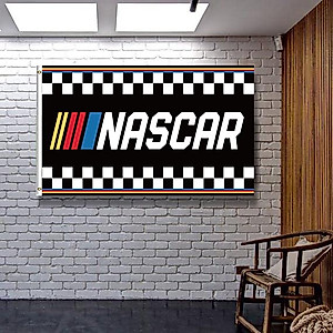 Kasflag NASCAR Checkered Flag Banner (3x5ft,Heavy Duty, Durable 150D Polyester) Brass Grommets For College Dorm Room Man Cave