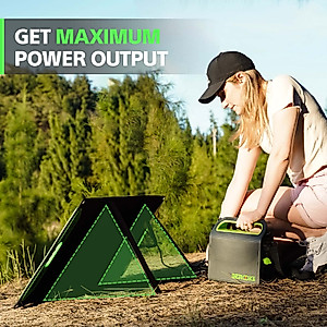 Semookii 100W Portable Solar Panel, Foldable Solar Charger with Kickstand, DC, Type C, QC 3.0, USB Ports for Phones Outdoor Camping, Compatible with Jackery Explorer 160/240/500 Power Station
