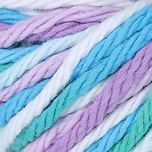 Lily Sugar 'N Cream The Original Ombre Yarn, 2oz, Gauge 4 Medium, 100% Cotton, Beach Ball Blue - Machine Wash & Dry