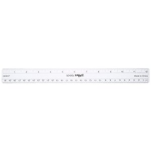 School Smart Flexible Ruler, Inches and Metric, 12 inch, Clear