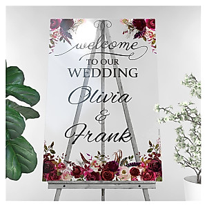 Roses Themed Wedding Sign - Wedding Welcome Sign - Wedding Reception Poster - Wedding Signs For Ceremony