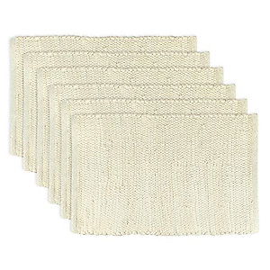 DII Handmade Chindi Tabletop, Reversible and Machine Washable, Placemat Set, 13x19, Natural