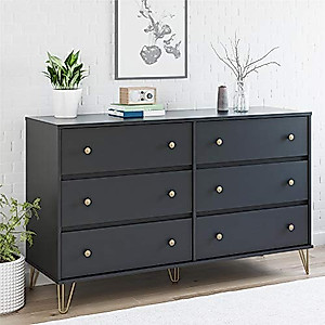 Novogratz Owen 6 Drawer Dresser, Black