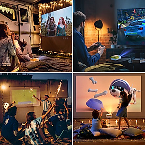 YOWHICK Mini Projector for iPhone, Native 1080P HD Projector, Portable Projector, Movie Projector Compatible with Android/iOS/Windows/TV Stick/HDMI/USB