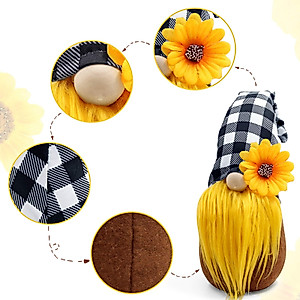CiyvoLyeen Sunflower Gnomes Decorations Spring Gnomes Home Decor Sunflower Gnomes Plush Gift 2 PCS Scandinavian Swedish Nisse Tomte Farmhouse Sunflower Tiered Tray Kitchen Household Home Decorations