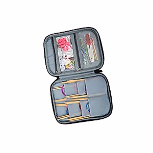 Ciieeo Travel Divider Inner with for Organizer Bag Portable Caddy Pouch Multi-Function Hooks Sweater Weave Oxford Sewing Crochet Tote Accessories Yarn Handmade Needles Case Hook Knitting