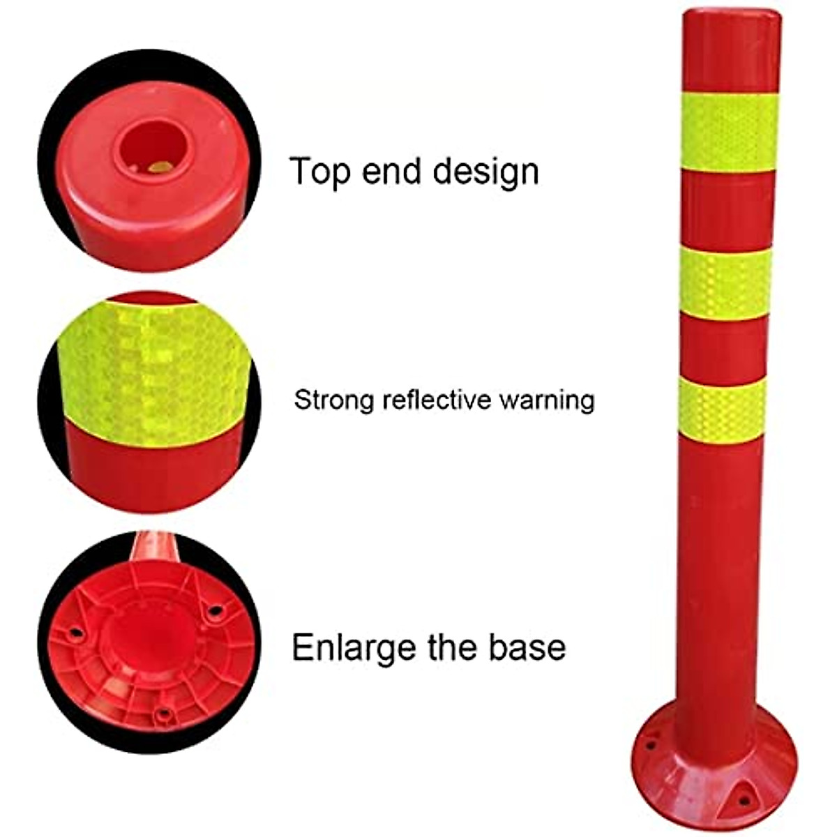 BREWIX Parking Post, Parking Barrier, for Parking Lot Car Parking Space Lock Bollard,Plastic Traffic Post for Security Driveway Parking Parking