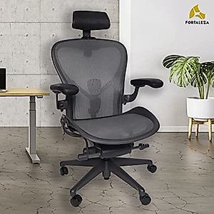 Fortaleza New Headrest for Herman Miller Aeron Classic, Headrest Attachment for Chair, Compatible with Atlas Headrest Including Size A, Size B, Size C (Black)