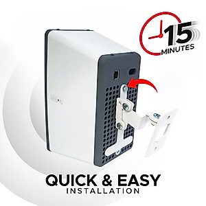 Play 3 Wall Mount White, Compatible with Sonos Play:3, Adjustable Swivel & Tilt Mechanism, Mounting Bracket includes All Fixings