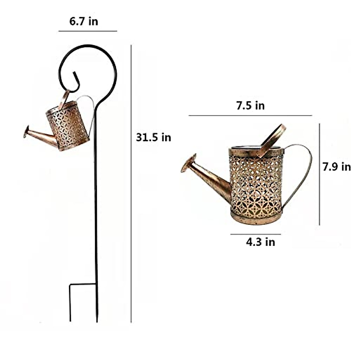 Solar Watering Can with Cascading Lights, Watering Can Lights Solar Powered, Solar Garden Lights Outdoor, for Patio Yard Pathway Walkway Decorations (1 Pack)