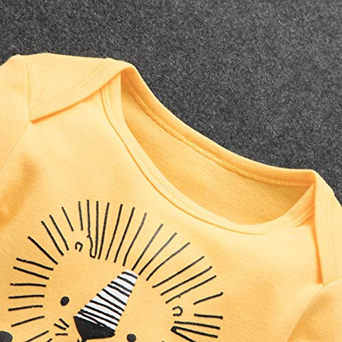 Newborn Baby Boy Clothes Little Lion Print Romper+Pants+Hat Newborn Boy Outfits Set(0-3 Months)