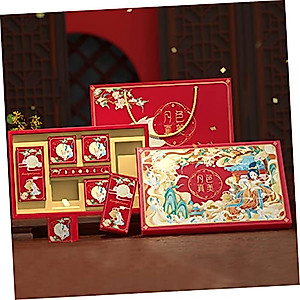 Abaodam 1 Set Moon Cake Box Dessert Containers Mini Paper Cups Mini Muffins Mooncake Packaging Box Christmas Muffin Boxes Bakery Wrapping Box Mid-autumn Festival Supply Moon Cake Case Gift